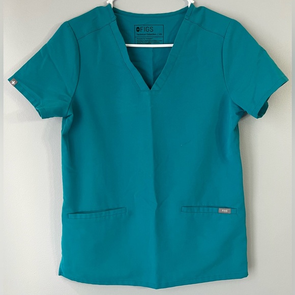 Figs | Tops | Figs Womens Xs Teal Blue Technical Collection Scrub Tops ...